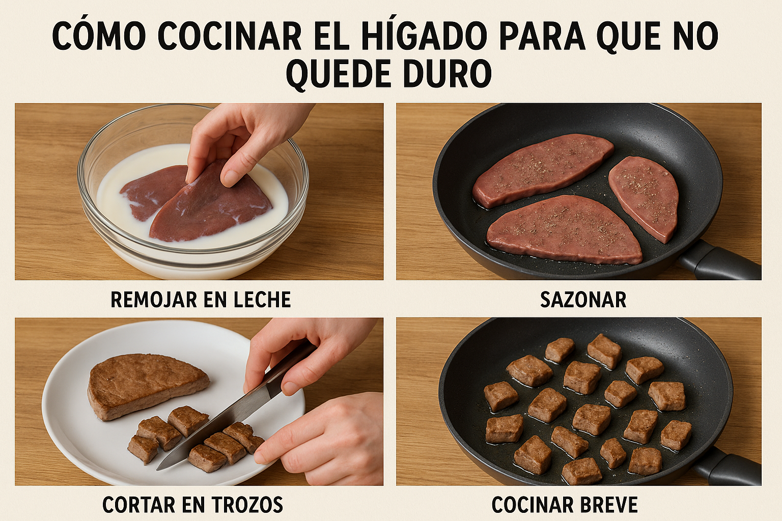 Cómo cocinar el hígado para que no quede duro